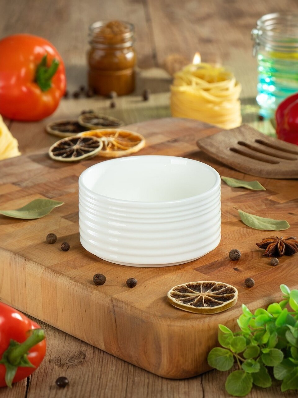 Салатник керамика, круглый, 10х5 см, 0.26 л, Лайнс, Daniks, Y4-7988