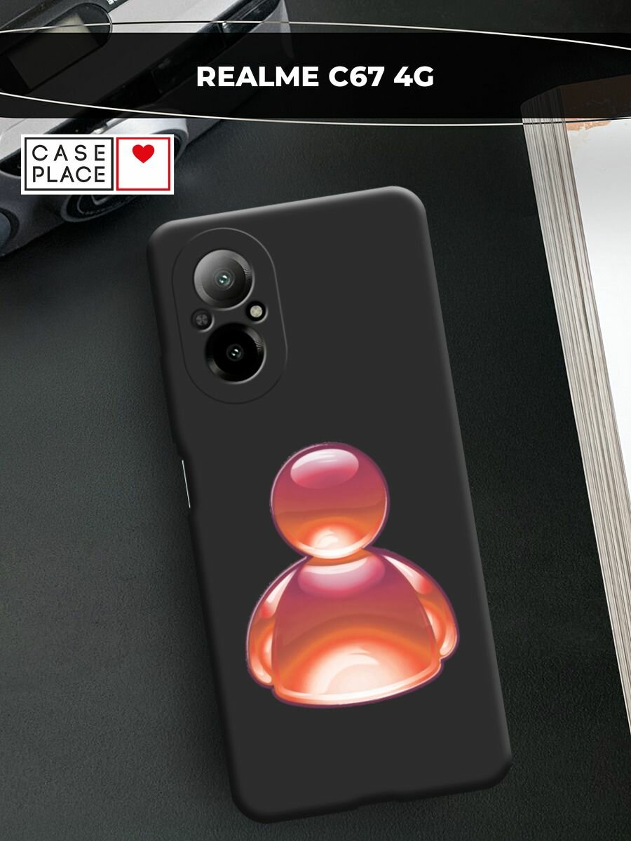 Чехол на Realme C67 4G / Реалми C67 4G с принтом Оранжевая иконка человека