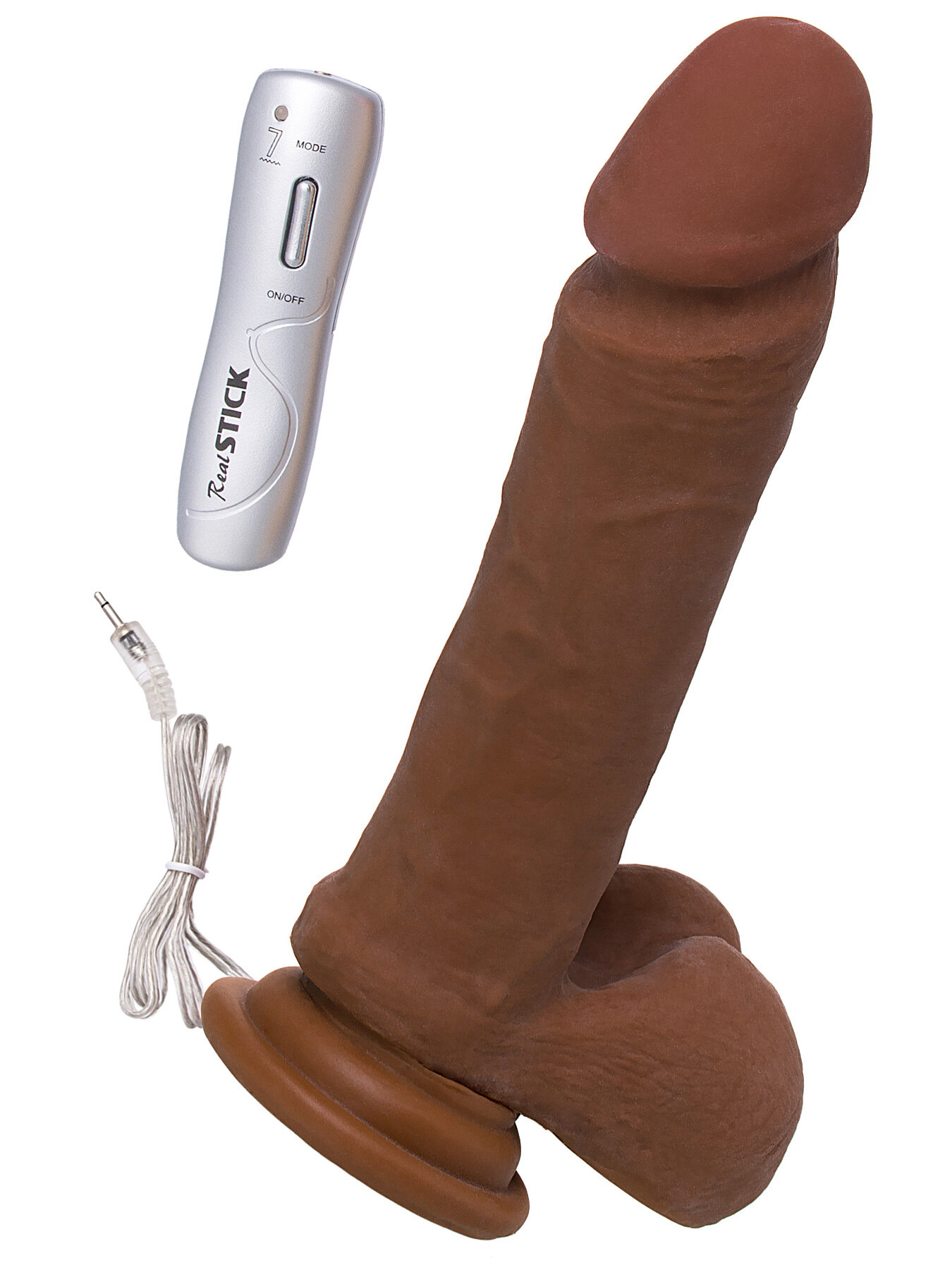 Вибратор-реалистик с пультом ДУ RealStick Elite Mulatto Mr. Rivera