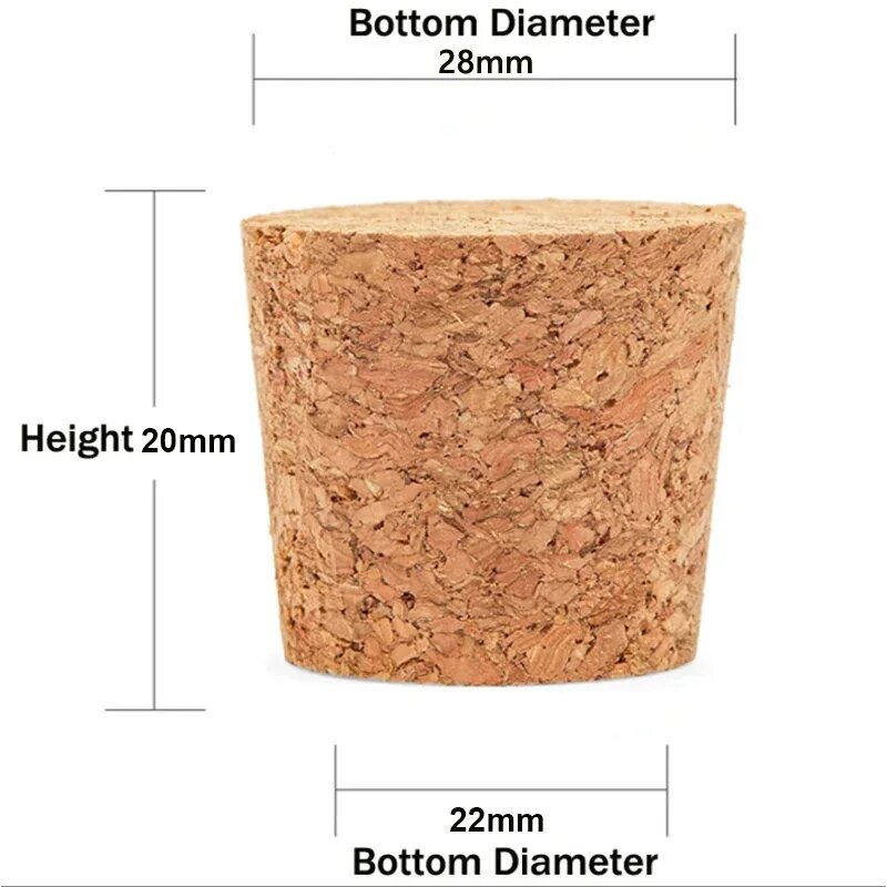 Деревянные конические пробки 28x22x20mm 10pcs