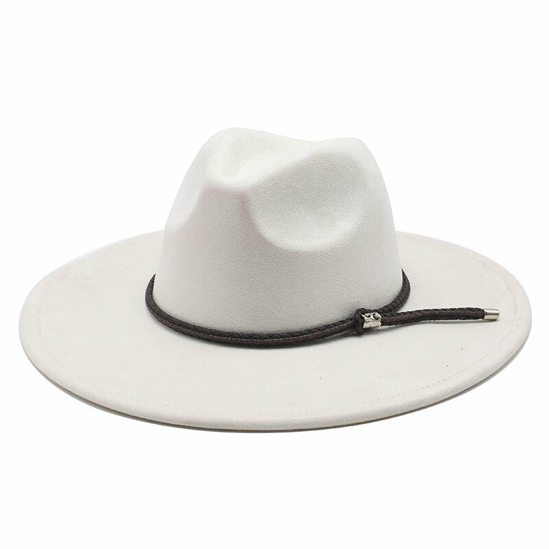 Многоцелевая Джазовая шляпа из замши 2024 Женщины Осень Плоский козырёк Замша / MOM-006