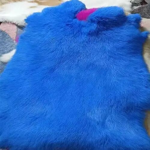 Натуральный кроличий мех AHHMABL 30x25 см Синий, bright blue