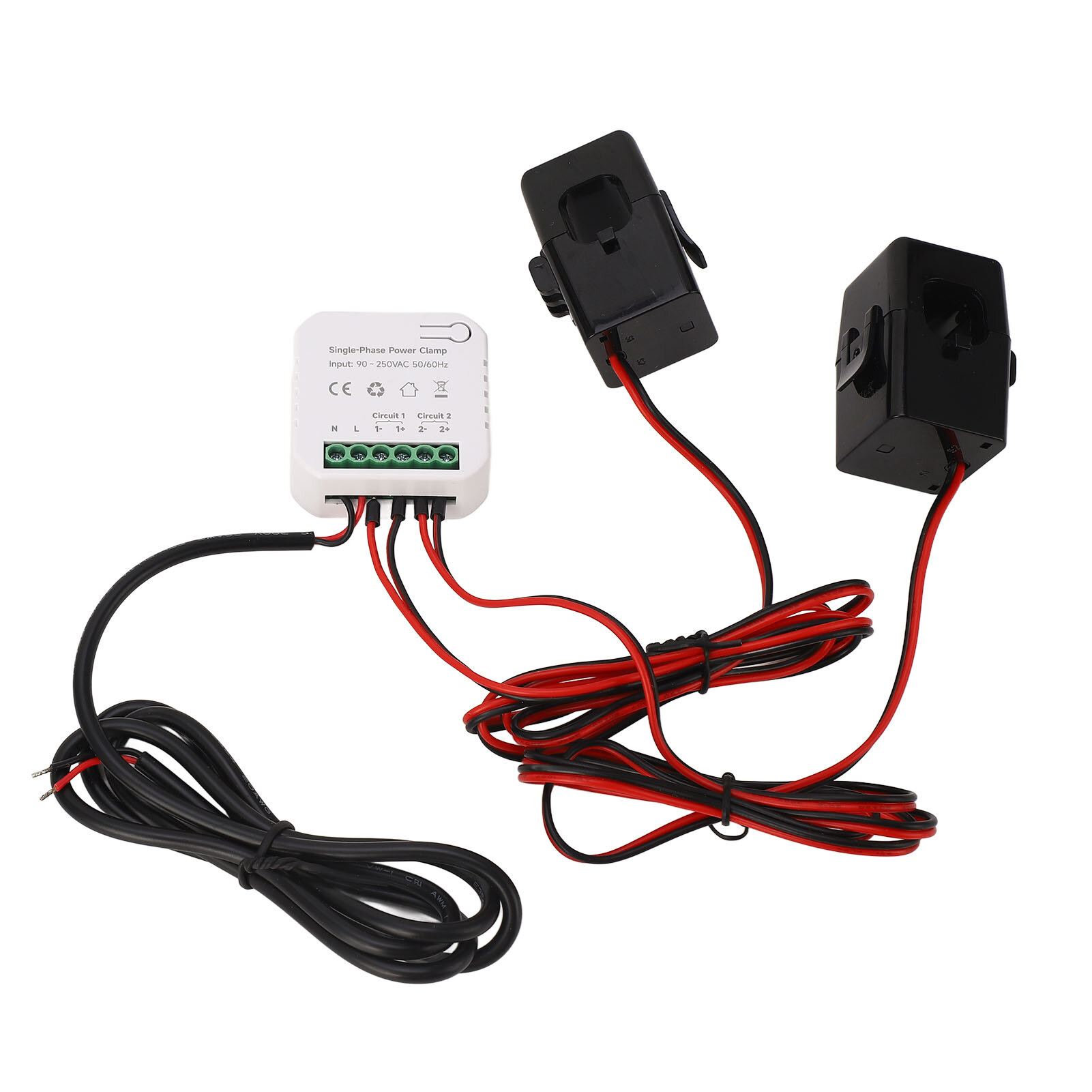 Умный счетчик электроэнергии WIFI для дома, с двумя трансформаторами тока 120 А, 90–250 В переменного тока