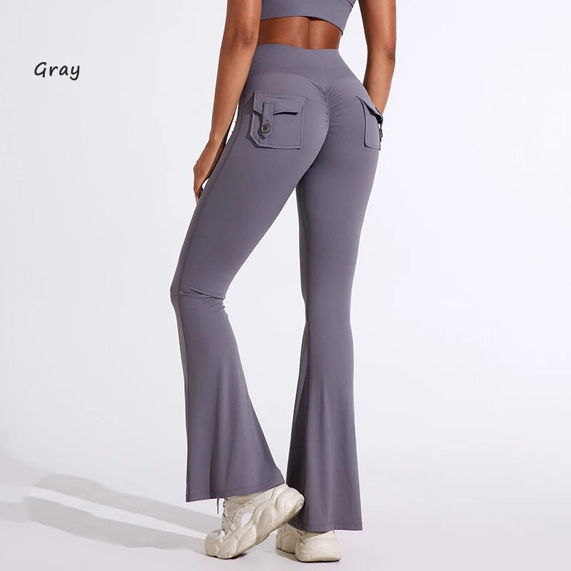 Серые женские клеш DIAS FIT JOY для йоги, L