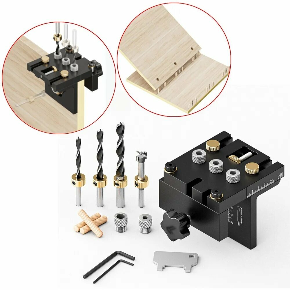 Набор направляющих для сверления отверстий 6/8/10/15 мм, Кондуктор - шаблон 3 в 1