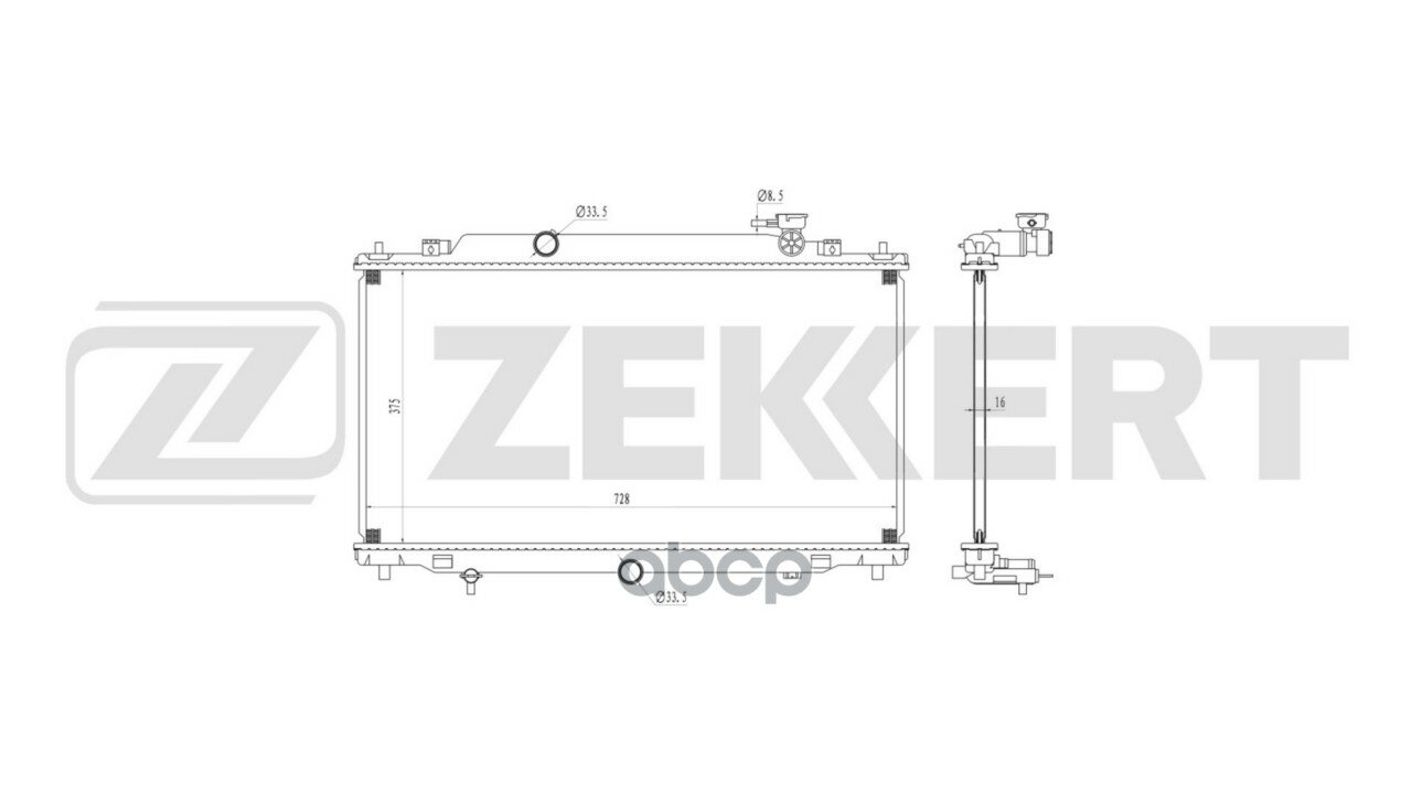Радиатор охлаждения двигателя Mazda 6 II III 12- Zekkert арт. mk-1666
