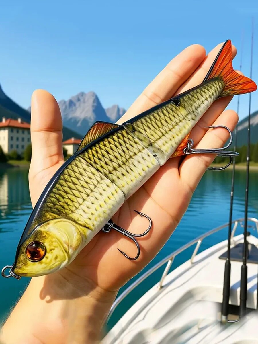 20 см, 83 г, большие тонущие воблеры, рыболовные приманки, шарнирная приманка, приманка для плавания, 4 сегмента, жесткая искусственная приманка для щуки, рыболовные снасти