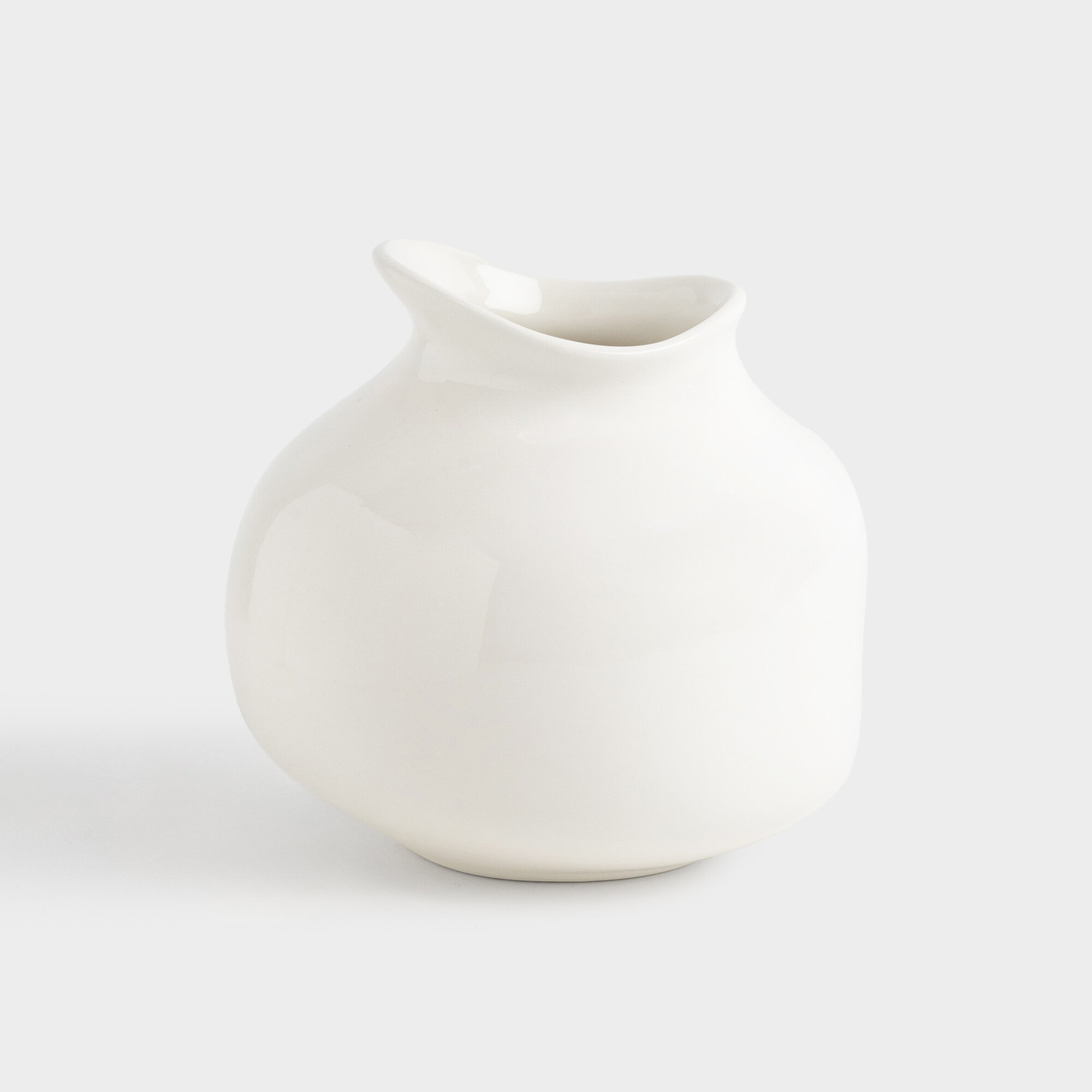 Ваза для цветов, 20 см, керамика, молочная, Изгибы, Antic