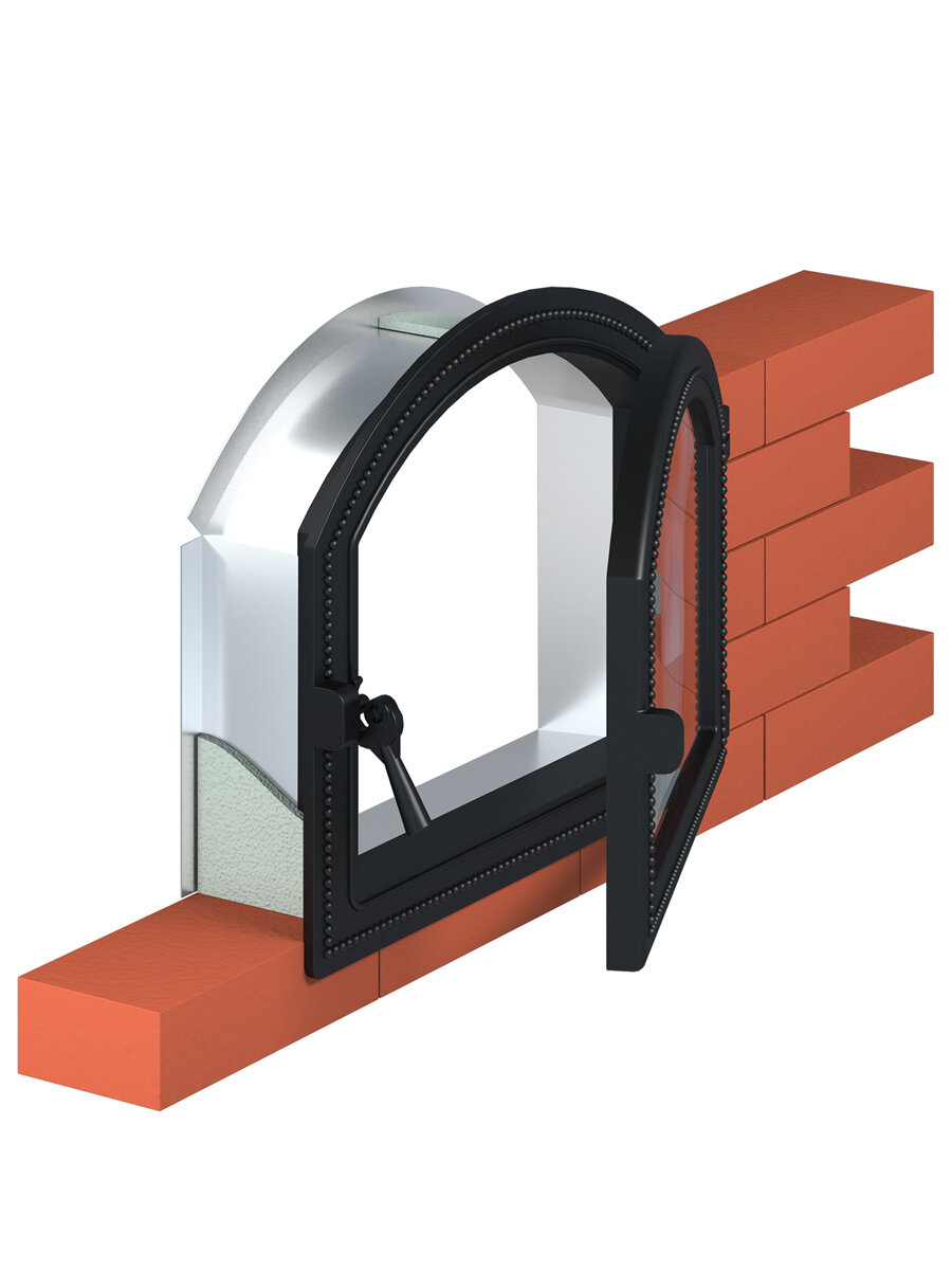 Тоннель монтажный для печной или каминной дверки Везувий 217, 218 (345х412х120)
