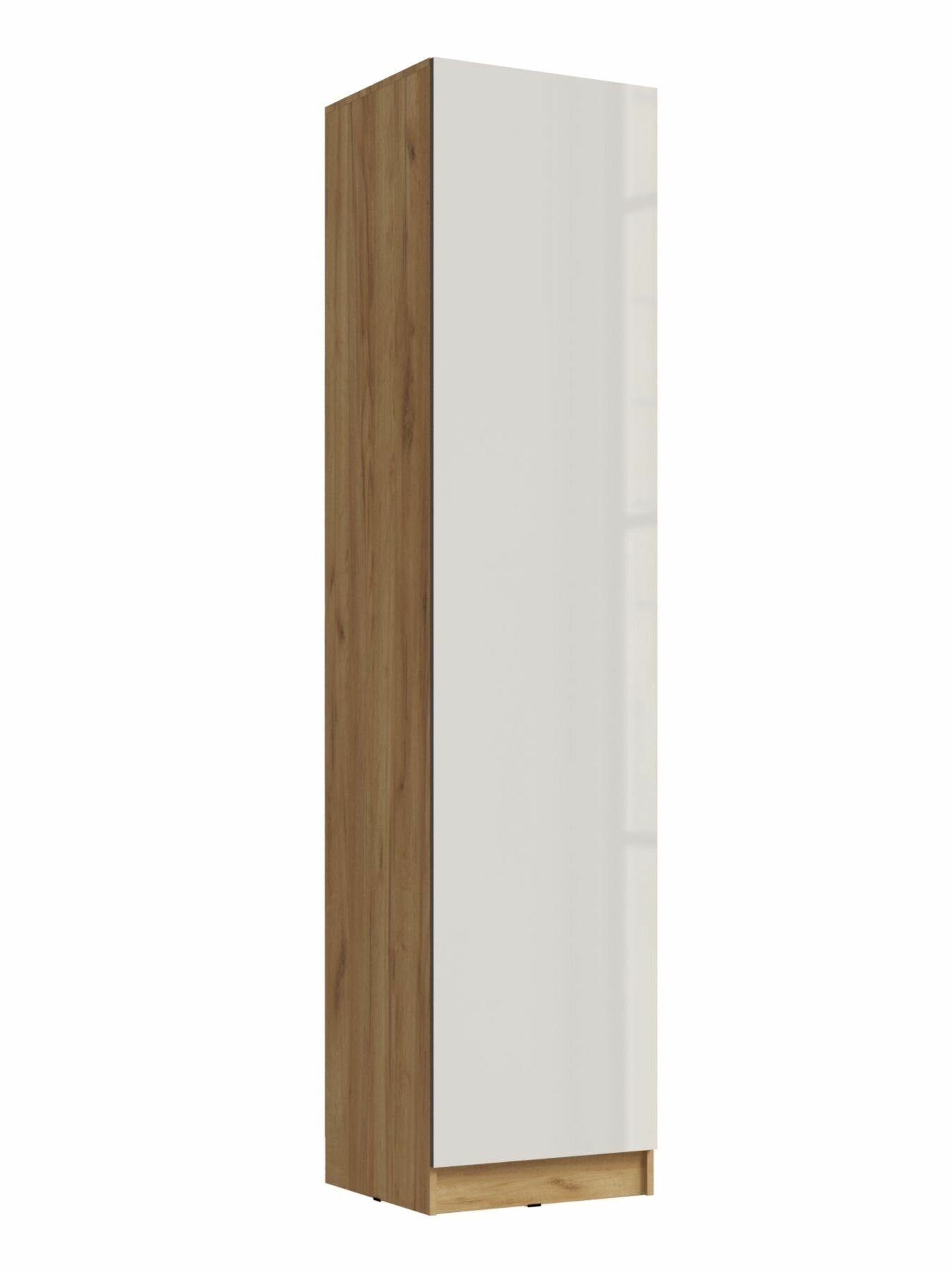 Шкаф-пенал Регина 550х2400х520 мебель для дома (Белый глянец/Дуб Крафт) МИФ