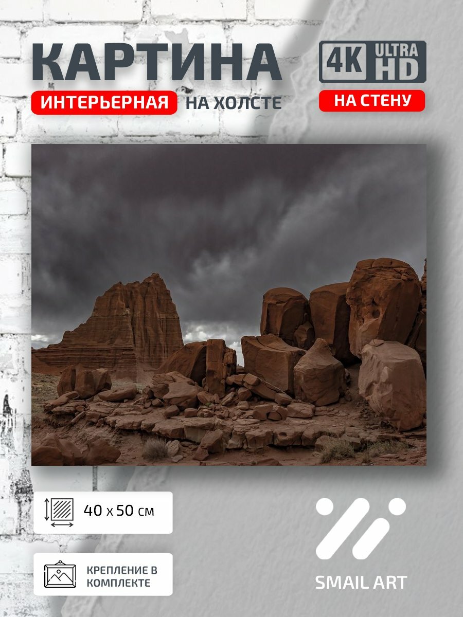 Картина на холсте интерьерная 40 на 50 на стену Пустошь Landscape для офиса пейзаж интерьер