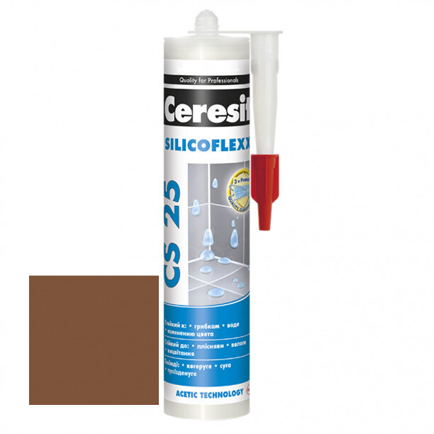 Силиконовая затирка Ceresit СS 25 светло-коричневая 280 мл