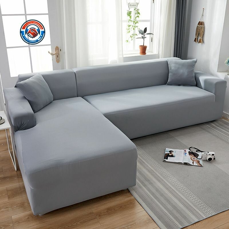 Комбинированный эластичный чехол для дивана, модульный защитный чехол на 1-4 места, антипыль от шерсти, легко надевается, преображает интерьер за минуты