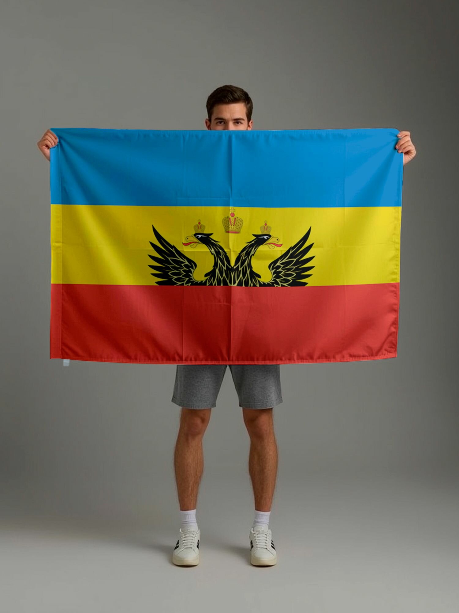 Флаг Новочеркасска двухсторонний, 90х135 см на блэкауте