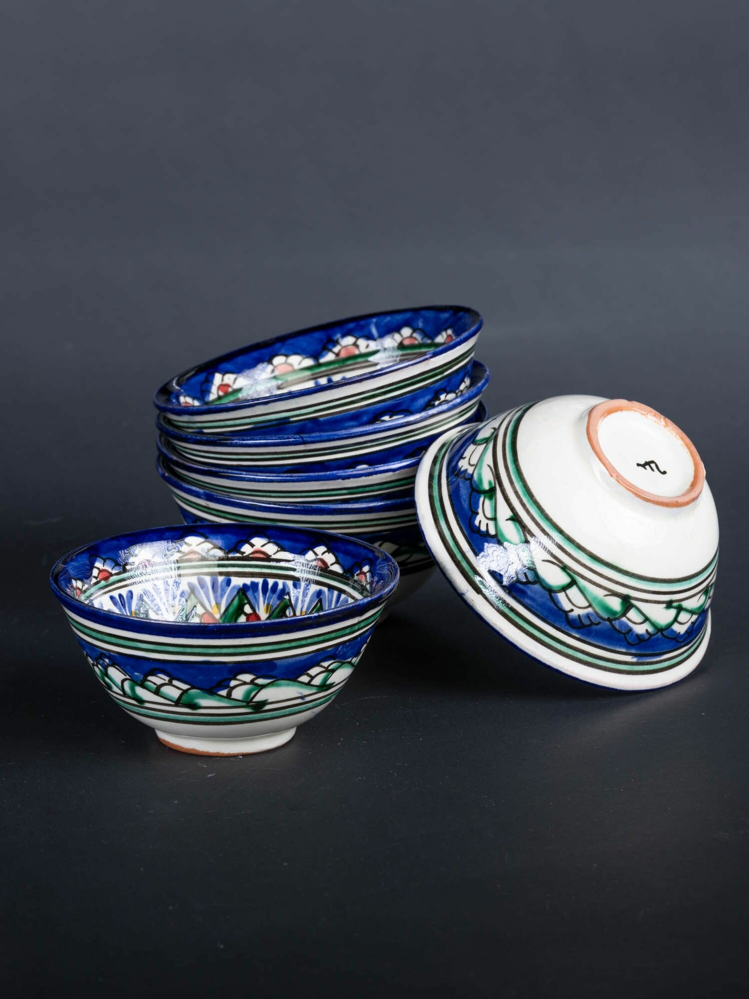 Набор пиал для чая Узбекские 6 штук Риштанская керамика