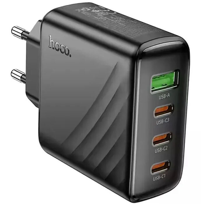 Адаптер питания USB-C3/A 3.0А 4 порта Hoco CS27A Black 1USB+3USB-C 3.0A PD 67W+QC3.0 GaN - черный