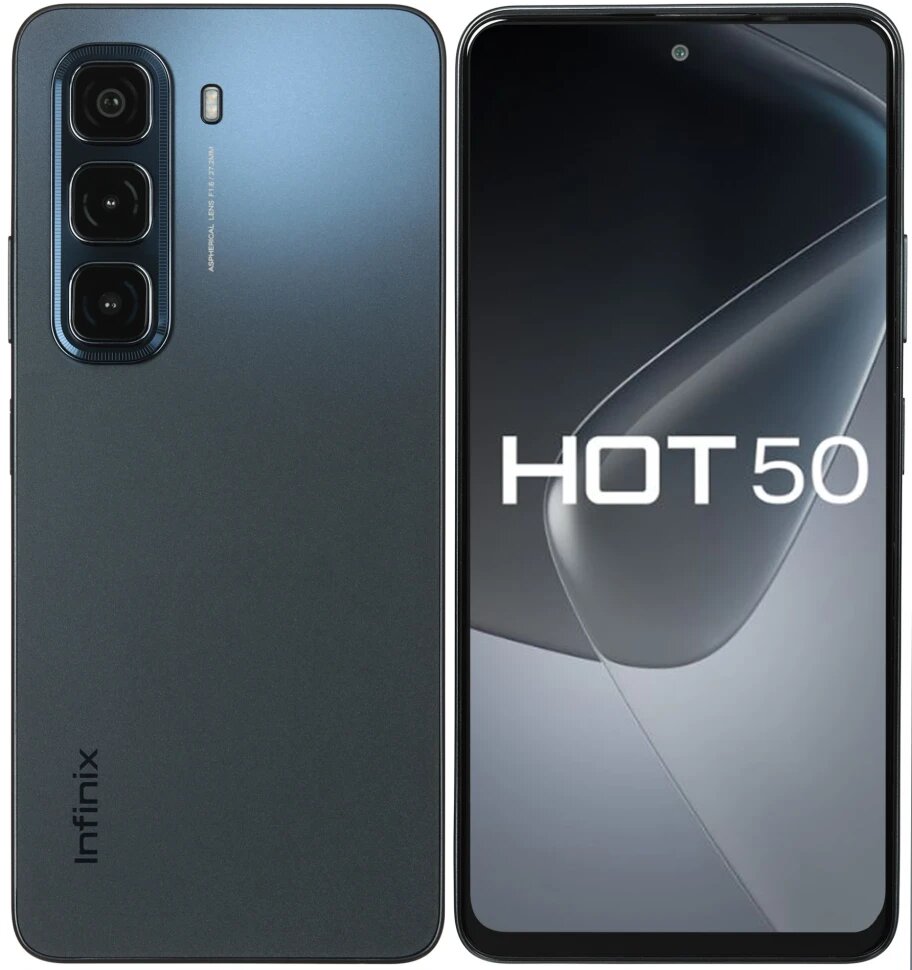 6.78" Смартфон Infinix HOT 50 8/128 ГБ, IPS, 120 Гц, 5000 мА*ч, NFC, черный