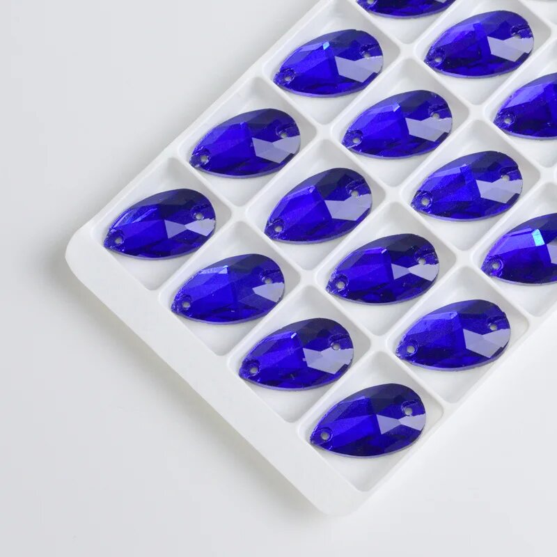 Хрустальные кристаллы AB, стеклянные капли, 100000000 шт Фиолетовый, 10x14mm 36pcs, Sapphire