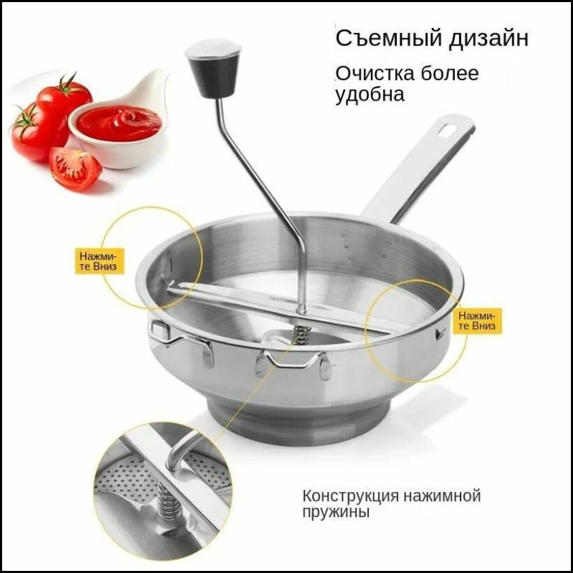 Эксклюзивная ручная мельница для пищевых продуктов: протирка фруктов, ягод, томатов и овощей