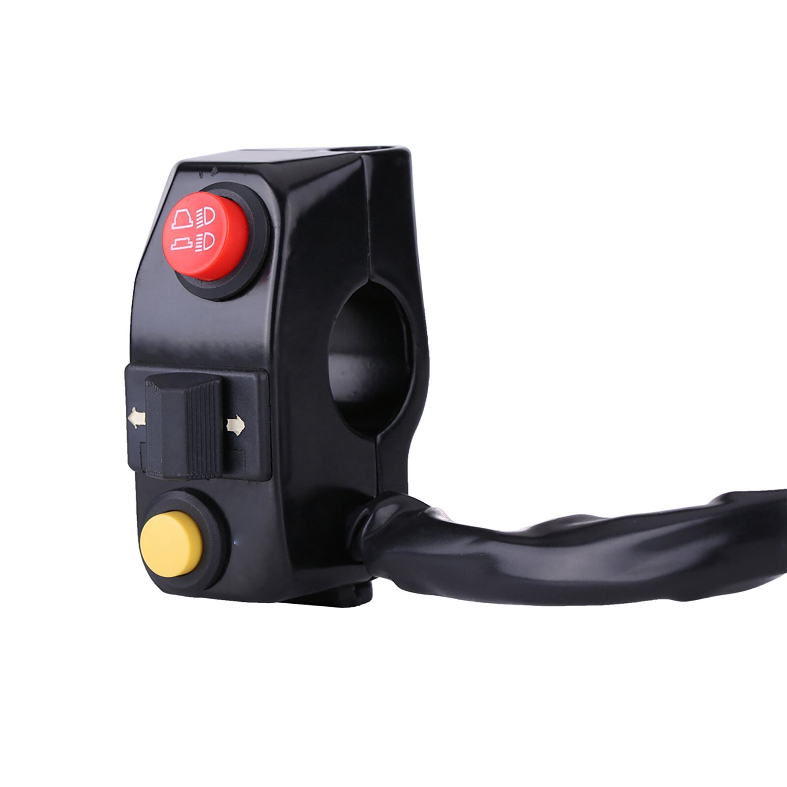 7/8" Motorcycle Handlebar Mount Switches with Horn Turn Signal High Low Beam Control Black