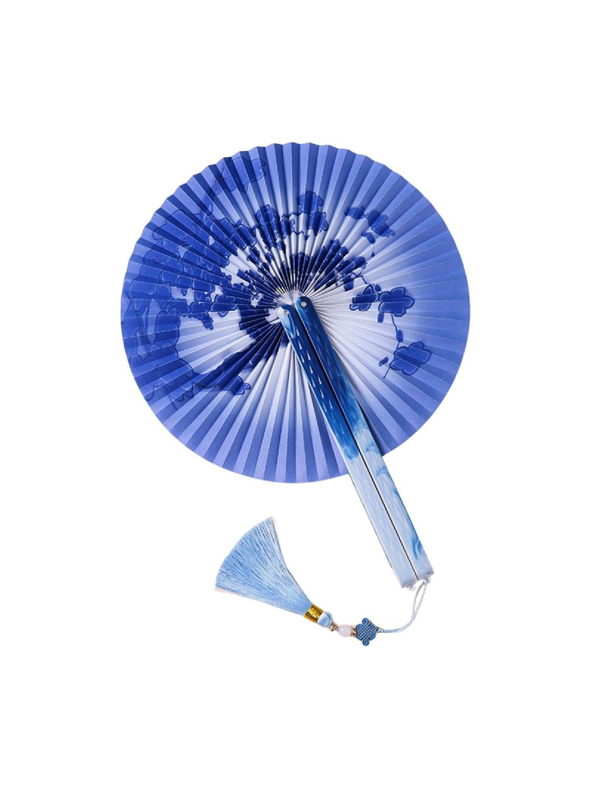 Ручной веер с подвеской Винтажный китайский веер для танцев и свадьбы