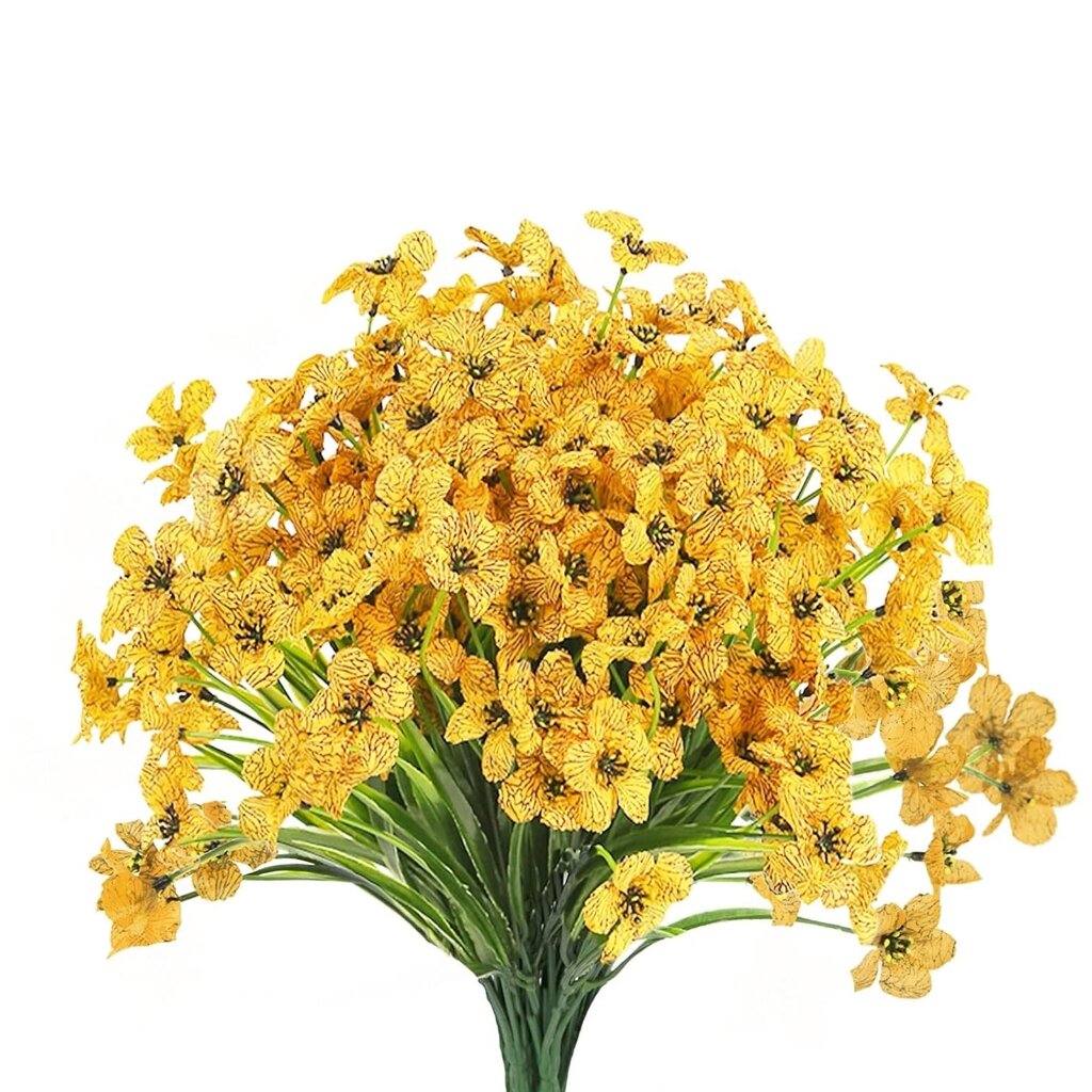 8 искусственных цветов, весенняя трава, фиалки, современный дом, наружное украшение двора, пластиковые цветы-желтый