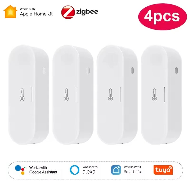 Tuya Smart Zigbee3.0 Датчик температуры и влажности HomeKit Комнатный термометр для домашней работы с Alexa Google Home Assistant