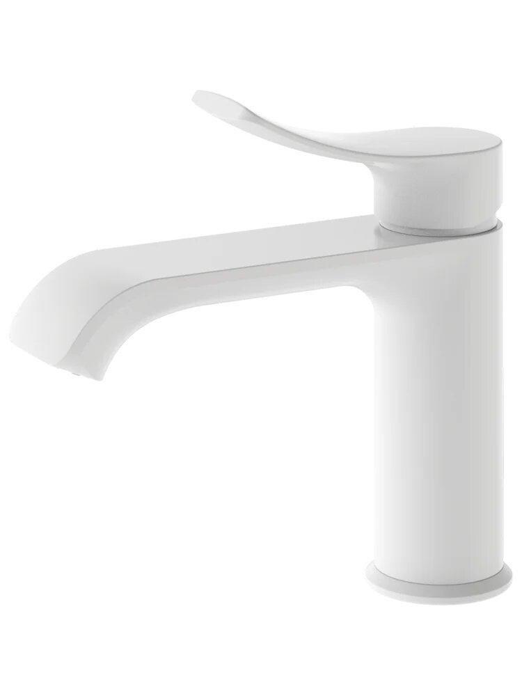 Смеситель для раковины Haiba HB10553-8 белый, матовый, кран для ванной в раковину, из латуни, рычажный, с керамическим картриджем