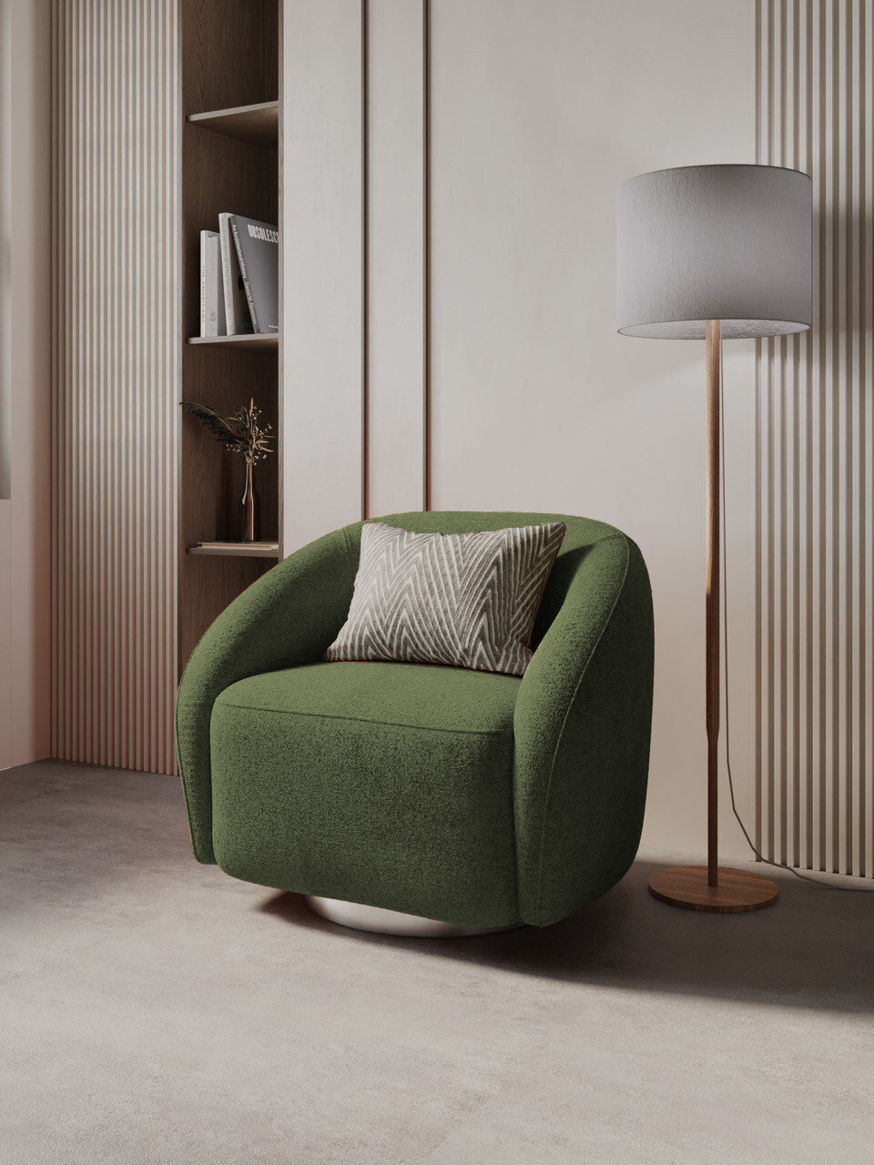 Кресло крутящееся ZAFFIRO премиум дизайн, велюр