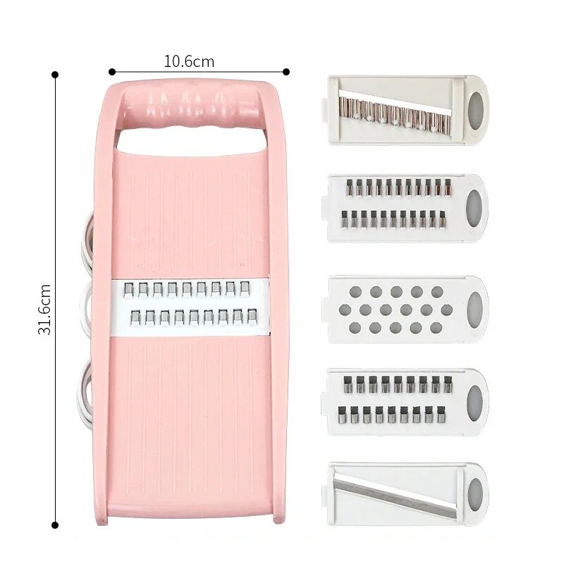 Розовая овощерезка 5 в 1, Color: Pink, Color: Розовый