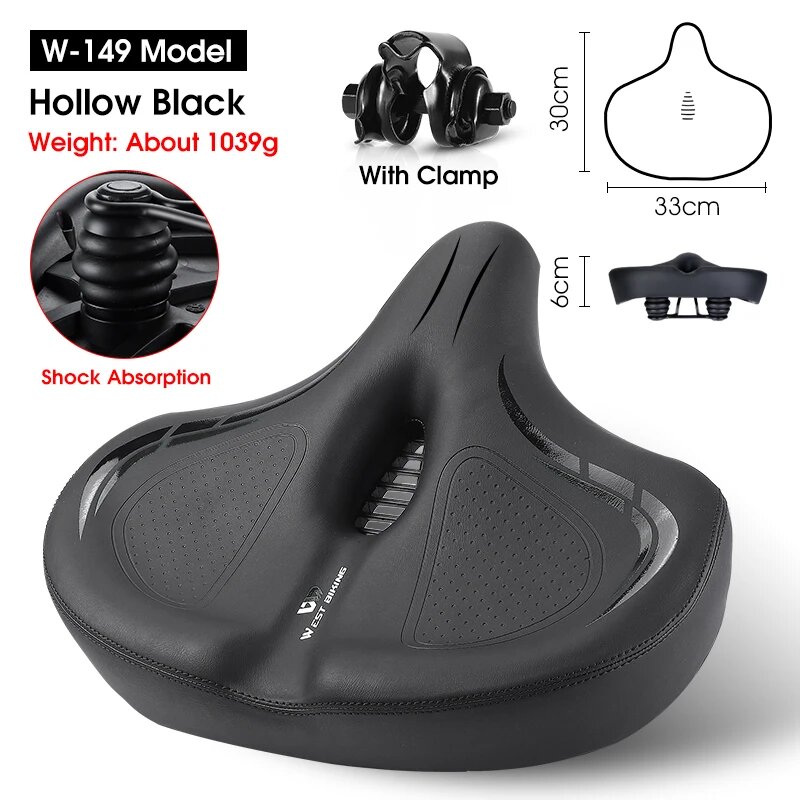 Эргономичное удобное велосипедное седло, утолщенное, противоударное, мягкая подушка, для путешествий, горного велосипеда, шоссейного велосипеда