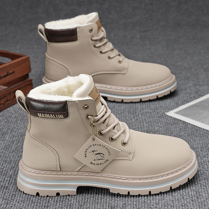 Мужские ботинки Martin больших размеров, мужские осенние и зимние высокие походные ботинки, желтые ботинки, размеры 39-48