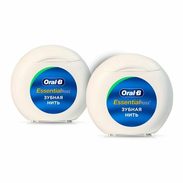 Нить зубная вощеная мятная Essential floss Oral-B/Орал-би 50м 2шт