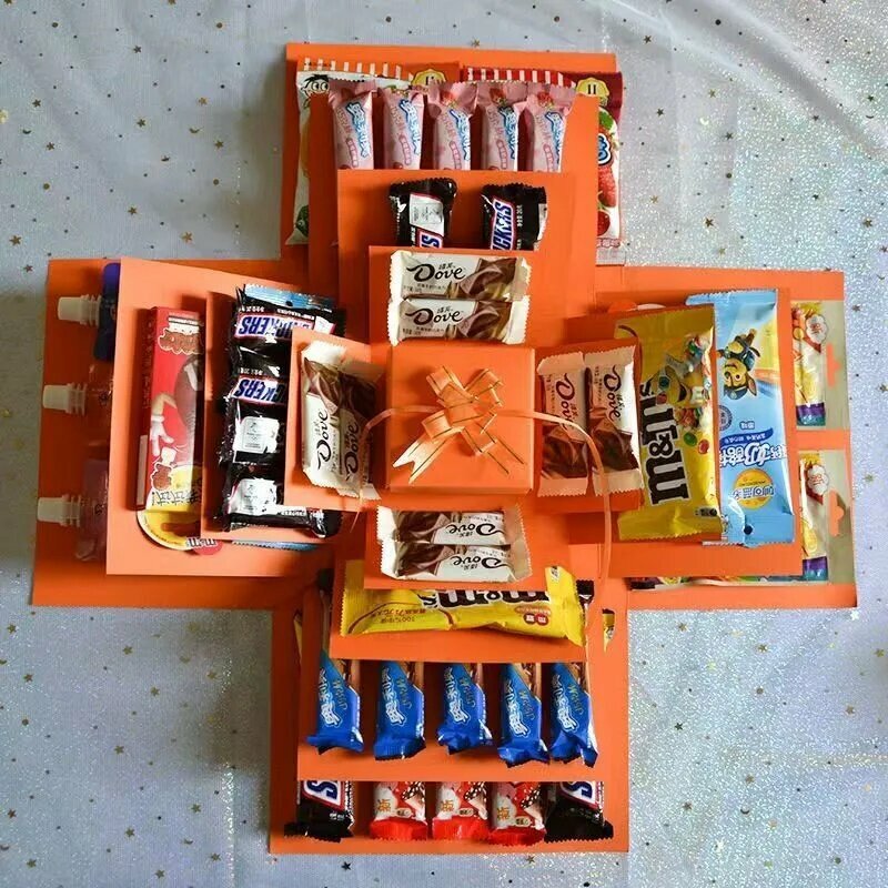 Подарочная коробка распадающаяся 5 in коробка раскладушка для сюрпризов и сладостей Юбилеи, различные праздники