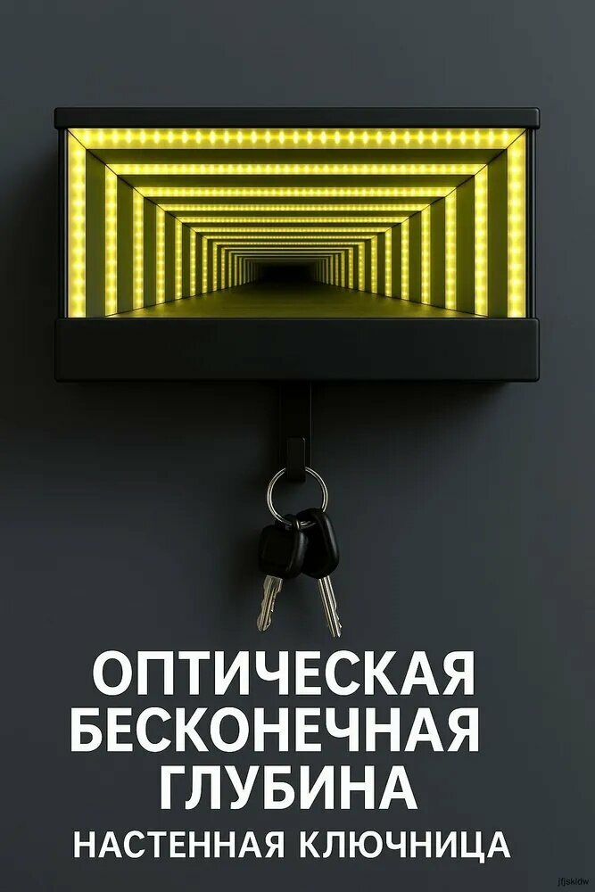 Ключница настенная (ключница) с 1 крючком, черная матовая, ABS, 5x11 см
