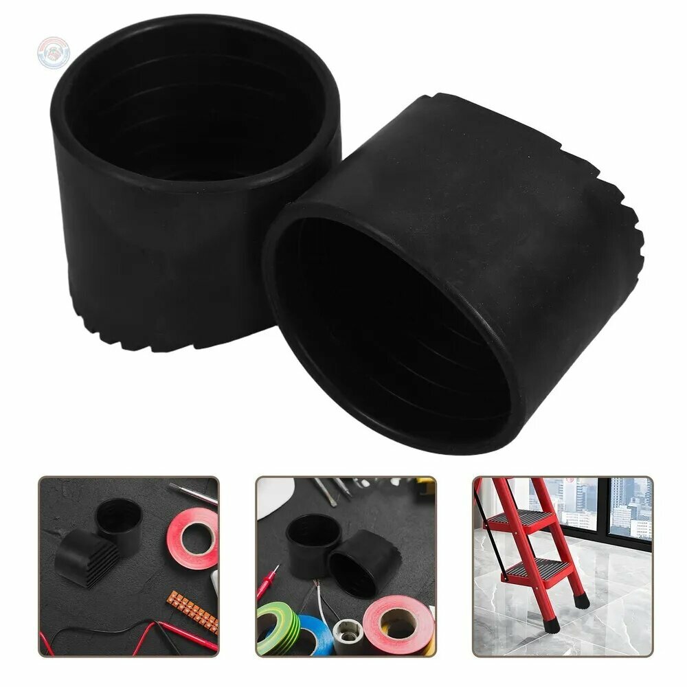 Антискользящие резиновые чехлы для ножек телескопической лестницы, круглые противоскользящие накладки 2 шт, универсальная защита от скольжения для складных лестниц