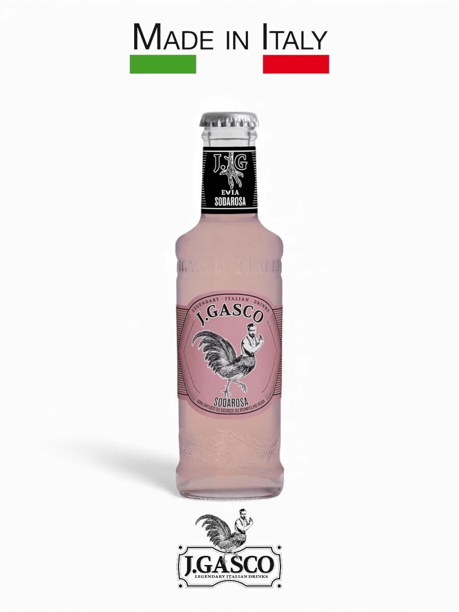 Напиток газированный J.Gasco, Sodarosa, 0.2 л. 6 штук. Италия