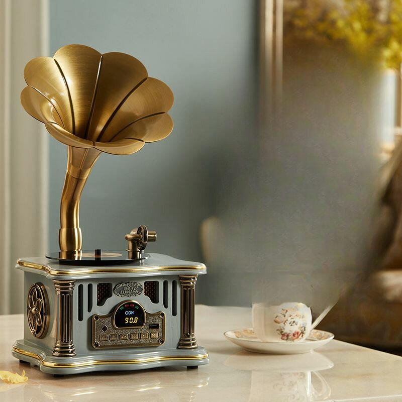 Ретро перезаряжаемый Bluetooth-аудио, антикварный мини-виниловый граммофон, декоративные украшения