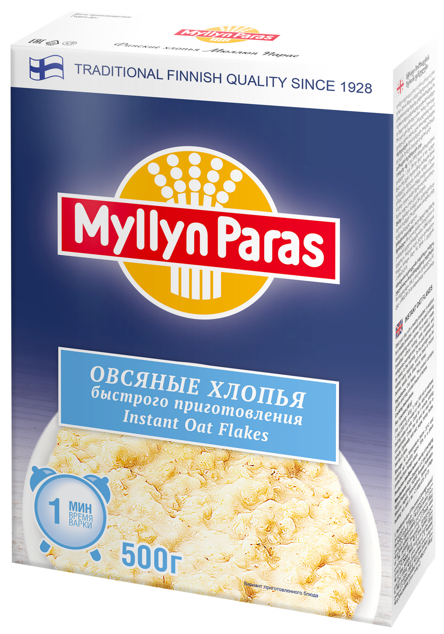 Хлопья овсяные Myllyn Paras быстрого приготовления 500 г
