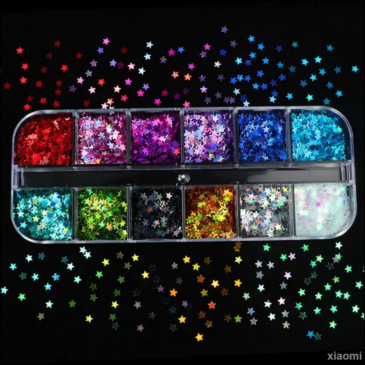 12 решеток, заполненных эпоксидной смолой с лазерными пятизвездочными блестками39002420-10