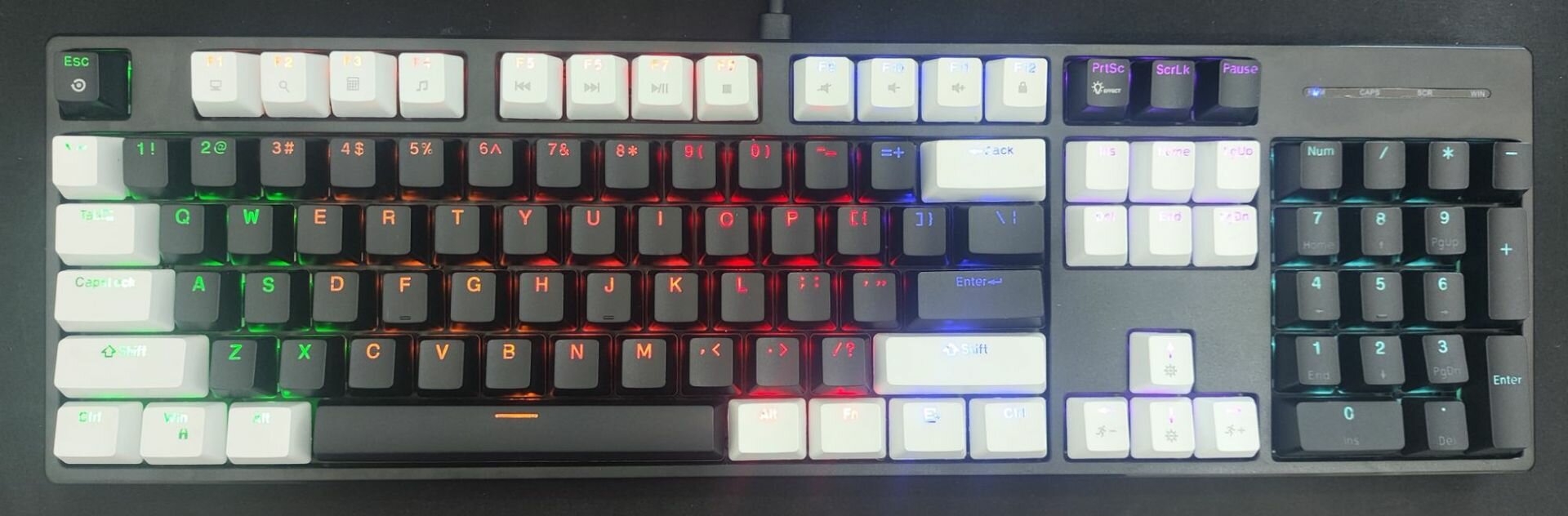 RS6-1 Двойная цветовая механическая клавиатура с переключателями Cherry Red Черная и Белая 104 клавиши Проводная Полная