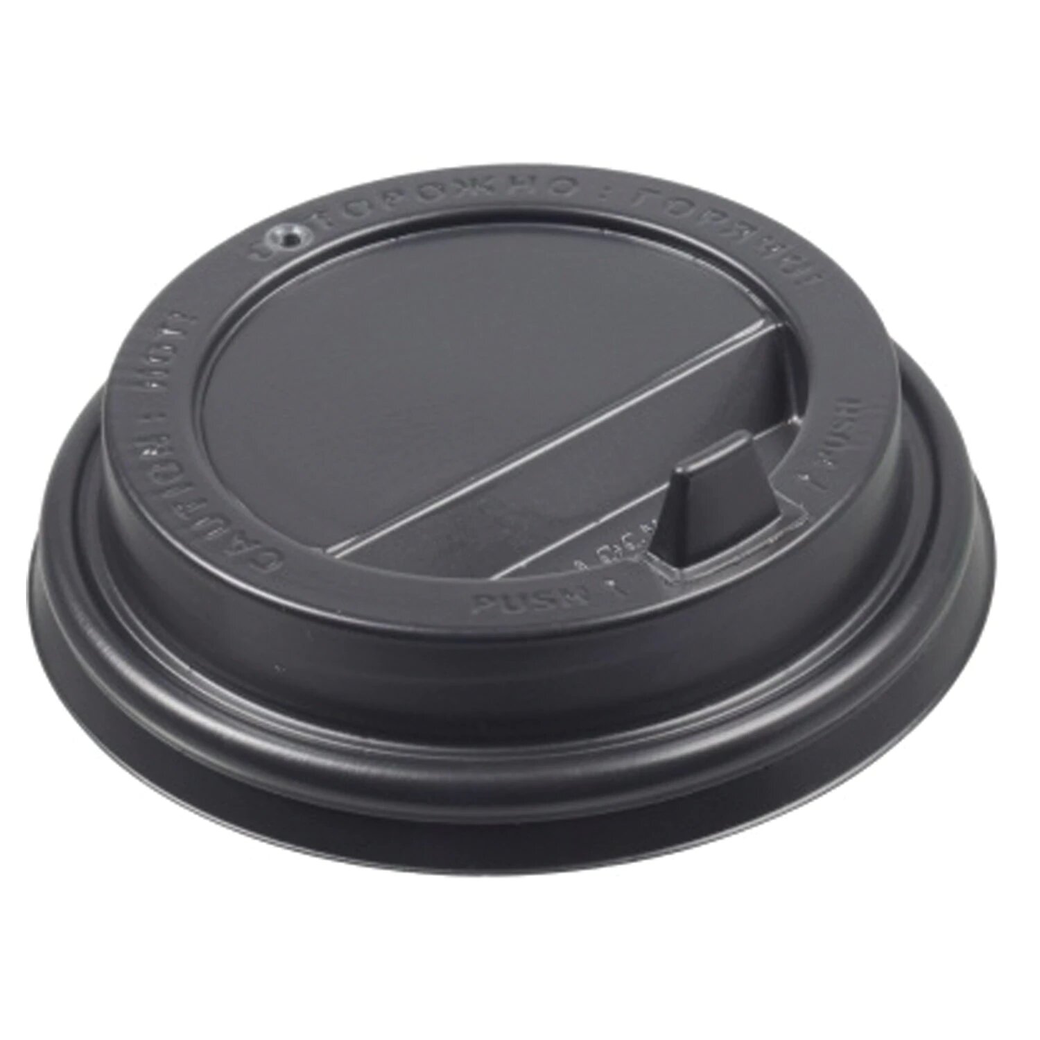 Одноразовые крышки для стакана 250 мл (d-80), комплект 100 шт, клапан-носик, черные, формация, CH-80FB-A