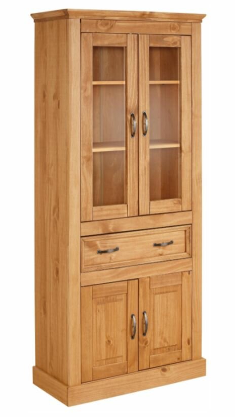 Витрина Хорс-ММ Сэльма, дерево, напольная установка, 5 полок, цвет грецкий орех