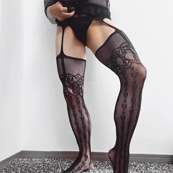 Мужские боди, сетчатые сексуальные колготки, мужские колготки, сетчатые чулки мужа, фетиш, красно-белое мужское нижнее белье