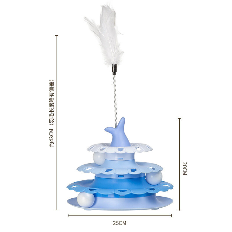 Кошачьи игрушки Кошки кошачьи поворотные тарелки от Hi Интерактивные развивающие игрушки для домашних животных Синий