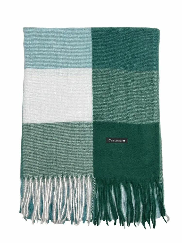 Шарф Cashmere Осень-зима 2025 для женщин,180х70 см, универсальный, зеленый — фото 1