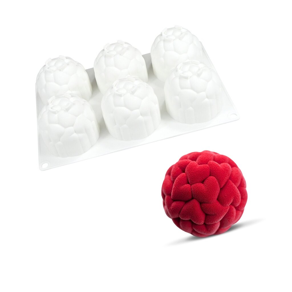 Силиконовые Формы Для Выпечки Шоколада с 6 Полостями в Форме Сердечка В Форме Шарика для Десерта