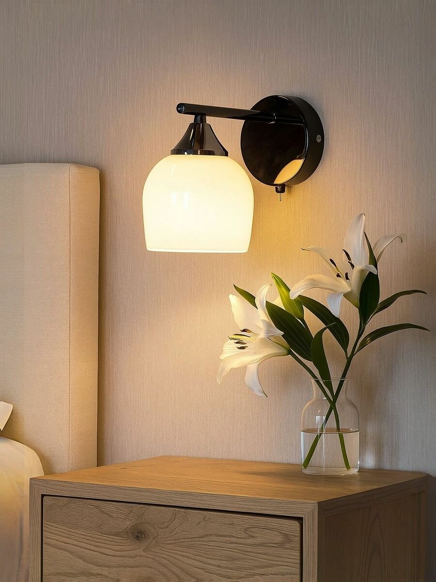 Бра, Светильник настенный бра, CC04569/1W, черный никель, E14