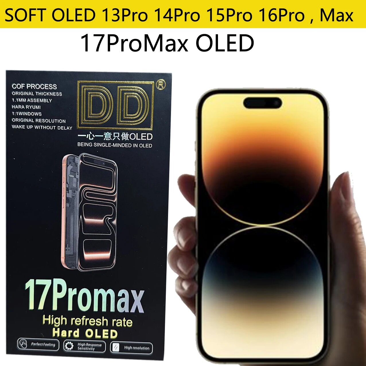 Новый мягкий OLED-дисплей для iPhone 11Pro 12 13 14 12Pro 13PRO 14pro 15pro 16pro 17Pro Max 13mini 12mini Замена ЖК-дисплея Pantalla 12ProMax OLED