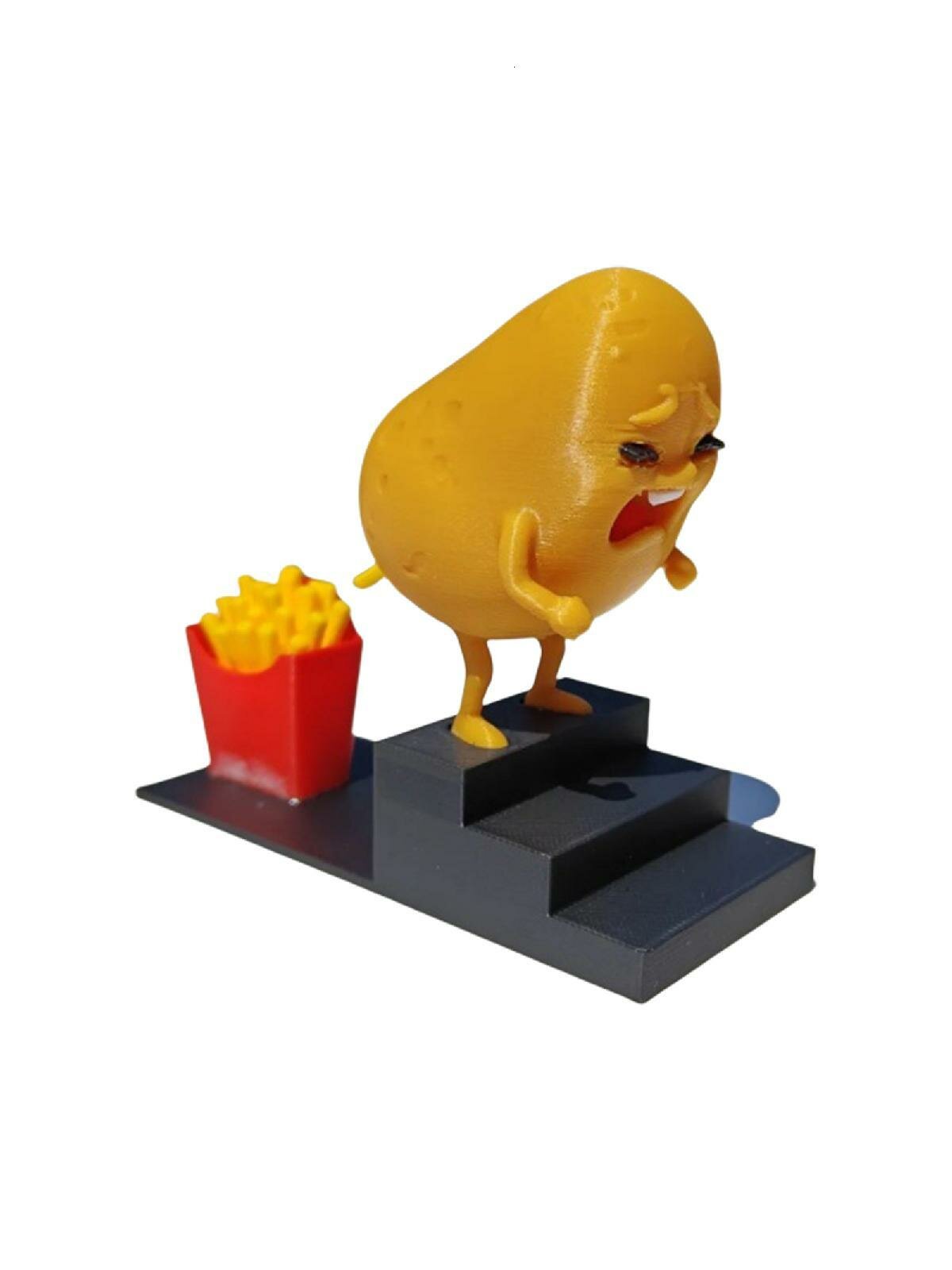 Картошка становится картошкой Фри с 3D печатным орнаментом Коллекционные фигурки Уникальные украшения рабочего стола для домашнего офиса